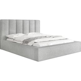POLSTERBETT Amira mit Bettkasten, Grau Boucle 120x200 cm