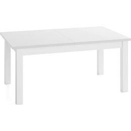 ESSTISCH Lindberg Wei&szlig; ausziehbar verl&auml;ngerbar rechteckig, Wei&szlig; 160-240/90/77 cm