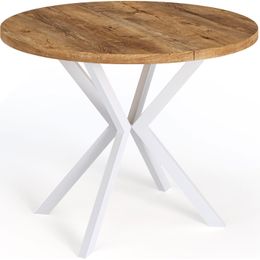 ESSTISCH Della runder ausziehbarer, Lefkas Eiche 120-200/120/76 cm