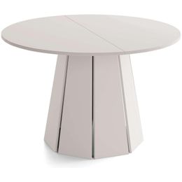 ESSTISCH Lunda rund ausziehbar verl&auml;ngerbar, Kaschmir Grau-Beige 100-140/100/76 cm