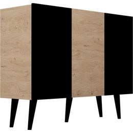 SIDEBOARD Ivy 120/95/40 in Lancelot Eiche, Schwarz