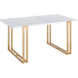 ESSTISCH Wolf rechteckig ausziehbar, Wei&szlig; 160-260/90/76 cm