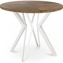 ESSTISCH Austin runder ausziehbarer, Lefkas Eiche 120-200/100/76 cm