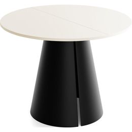 ESSTISCH Lamio runder ausziehbarer, Beige Cashmere 100-180/100/76 cm