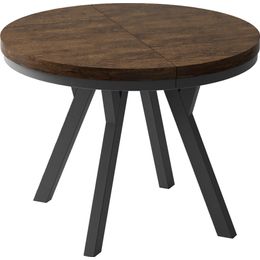 ESSTISCH Lume runder ausziehbarer, Lefkas Eiche 100-150/100/76 cm