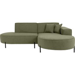 ECKSOFA Hana Loft 3-Sitzer Ecke Rechts, Boucle, Gr&uuml;n 241/80/168 cm