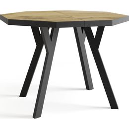 ESSTISCH Desmond achteckiger ausziehbarer, Wotan Eiche 100-150/100/76 cm