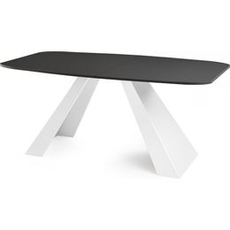 ESSTISCH Monte Wei&szlig; rechteckig ausziehbar, Schwarz 160-200/80/76 cm