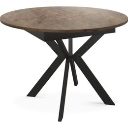 ESSTISCH Lily runder ausziehbarer, Lefkas Eiche 100-140/100/76 cm