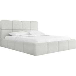 POLSTERBETT Tivio mit Bettkasten, Grau Boucle 120x200 cm