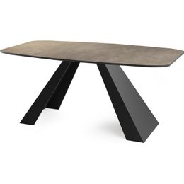 ESSTISCH Monte rechteckig ausziehbar, Dunkelgrauer Chicago Beton 160-200/80/76 cm