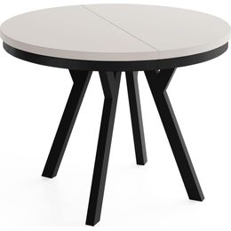 ESSTISCH Vero Neo rund ausziehbar verl&auml;ngerbar, Kaschmir 80-130/80/77 cm