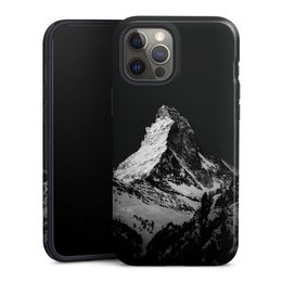DeinDesign iPhone 12 Pro Max Handy Panzer Handyh&uuml;lle robuste Outdoor H&uuml;lle Schutzh&uuml;lle gl&auml;nzend Mountain Snow Mountain Top Tough Case