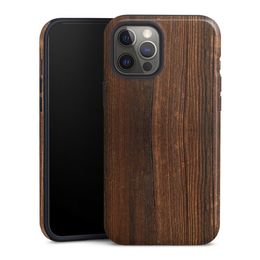 DeinDesign iPhone 12 Pro Max Handy Panzer Handyh&uuml;lle robuste Outdoor H&uuml;lle Schutzh&uuml;lle gl&auml;nzend Wood Nut Tree Wooden Look Tough Case