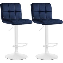 CLP Barhocker 2er Set h&ouml;henverstellbar mit Lehne Peru, Barst&uuml;hle gepolstert Samtbezug, Tresenst&uuml;hle mit Metallgestell drehbar