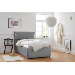 Polsterbett OTTO HOME "Jenson", grau, B:128cm L:225cm, Struktur weich (85% Polyester/15% Nylon), Betten, Polsterbett, als Bettgestell oder mit 3 Matratzenarten und H&auml;rtegraden