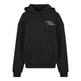 Kapuzenpullover MISS TEE "Miss Tee Give A Damn Ladies Fluffy Hoody", Damen, Gr. XXL, schwarz, 70% Baumwolle, 30% Polyester, mehrfarbig, loose fit, ohne Ausschnitt, Pullover Kapuzenpullover