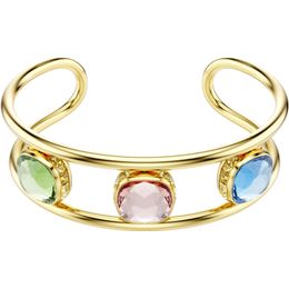 Armspange Swarovski "Schmuck Geschenk Chroma Armreif" Gr. M, gold (gelbgoldfarben, gr&uuml;n, pink, blau, gr&uuml;n, pink, blau), Armb&auml;nder, Damen, M, Metall, Armspange, mit Swarovski Kristall