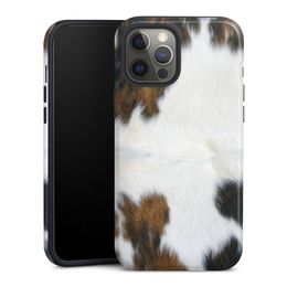 DeinDesign iPhone 12 Pro Max Handy Panzer Handyh&uuml;lle robuste Outdoor H&uuml;lle Schutzh&uuml;lle gl&auml;nzend Cow Fur Cow Skin Tough Case