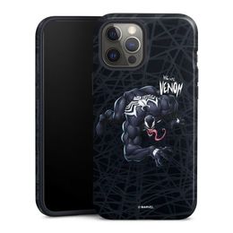 DeinDesign iPhone 12 Pro Max Handy Panzer Handyh&uuml;lle robuste Outdoor H&uuml;lle Schutzh&uuml;lle gl&auml;nzend Marvel Venom Spiderman Tough Case