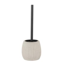 Wenko Wc-B&uuml;rstengarnitur Torretta, Schwarz, Hellgrau, Metall, 12.5x37.5x12.5 cm, B&uuml;rstenkopf abnehmbar, austauschbar, rostfrei, Badezimmer, WC Ausstattung, WC B&uuml;rstengarnituren