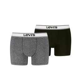 Levi's Boxer LEVI'S "LEVIS MEN VNTG HTR BOXER BRIEF 2P", Herren, Gr. XL, schwarz, Obermaterial: 95% Baumwolle, 5% Elasthan, k&ouml;rpernah, Unterhosen, ohne Eingriff, uni, meliert, Logo-Bund, elastisch
