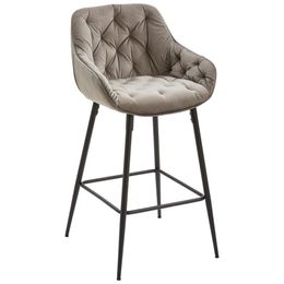 Livetastic Barhocker, Grau, Schwarz, Holz, Metall, Textil, Pappel, Sperrholz, F&uuml;llung: Schaumstoff, Rundrohr, 55x105x57 cm, Bsci, Esszimmer, Barm&ouml;bel, Barhocker
