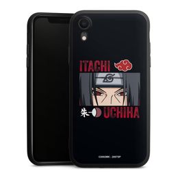 DeinDesign iPhone Xr Handy Premium Silikon H&uuml;lle Handyh&uuml;lle schwarz Case Naruto Shippuden Manga Itachi Uchiha Silikon Premium Case