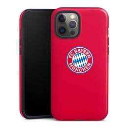 DeinDesign iPhone 12 Pro Max Handy Panzer Handyh&uuml;lle robuste Outdoor H&uuml;lle Schutzh&uuml;lle gl&auml;nzend Fc Bayern M&uuml;nchen Fcb Logo Tough Case