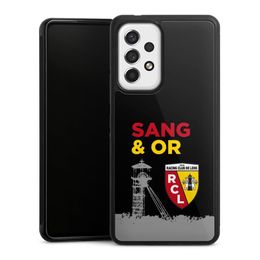 DeinDesign Galaxy A53 5G Handy Gallery Case Handyh&uuml;lle 9H Geh&auml;rtetes Glas R&uuml;ckseite H&uuml;lle Official Licensed Product Racing Club De Lens Rcl Gallery Case