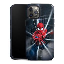 DeinDesign iPhone 12 Pro Max Handy Panzer Handyh&uuml;lle robuste Outdoor H&uuml;lle Schutzh&uuml;lle gl&auml;nzend Kinofilm Marvel Spiderman Tough Case