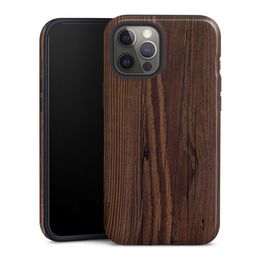 DeinDesign iPhone 12 Pro Max Handy Panzer Handyh&uuml;lle robuste Outdoor H&uuml;lle Schutzh&uuml;lle gl&auml;nzend Wooden Look Wood Nut Tree Tough Case