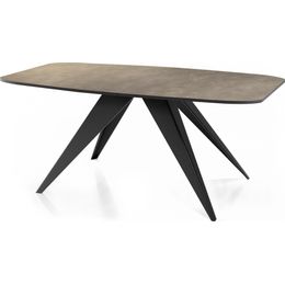 ESSTISCH Foster rechteckig ausziehbar, Dunkelgrauer Chicago Beton 180-218/90/76 cm