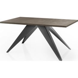 ESSTISCH Vance rechteckig ausziehbar, Dunkelgrauer Chicago Beton 160-260/90/76 cm