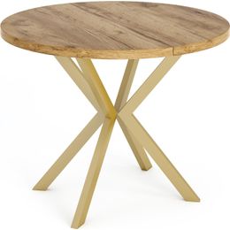 ESSTISCH Flora runder ausziehbarer, Craft Eiche 120-200/120/76 cm