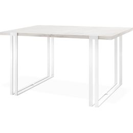 ESSTISCH Lilo rechteckig ausziehbar, Marmor Wei&szlig; 160-260/90/76 cm