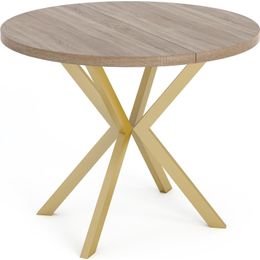 ESSTISCH Flora runder ausziehbarer, Sonoma Eiche 120-200/120/76 cm