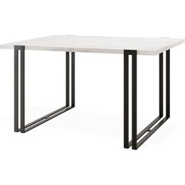 ESSTISCH Marco rechteckig ausziehbar, Marmor Wei&szlig; 140-240/80/76 cm