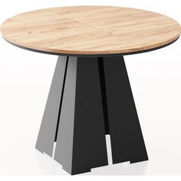 ESSTISCH Kova runder ausziehbarer, Craft Eiche 100-180/100/76 cm