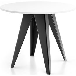 ESSTISCH Glory runder ausziehbarer, Wei&szlig; 90-130/100/76 cm