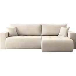 ECKSOFA Alva 3-Sitzer Universall Rechts/Links, Strukturstoff Beige 277/154/83 cm