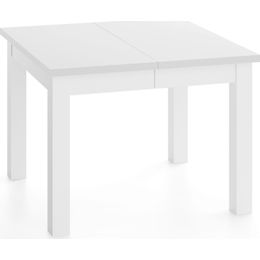 ESSTISCH Toren Wei&szlig; ausziehbar verl&auml;ngerbar quadratisch, Wei&szlig; 90-190/90/76.5 cm