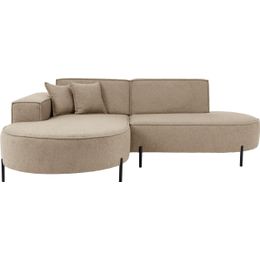 ECKSOFA Hana Loft 3-Sitzer Ecke Links, Boucle, Dunkelbeige 241/80/168 cm