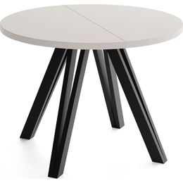 ESSTISCH Ravero runder ausziehbarer, Kaschmir 100-140/100/77 cm