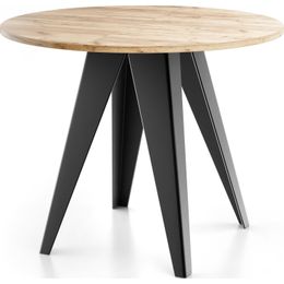 ESSTISCH Glory runder ausziehbarer, Craft Eiche 100-140/100/76 cm