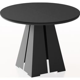ESSTISCH Kova runder ausziehbarer, Schwarz 120-200/120/76 cm