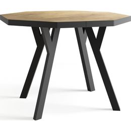 ESSTISCH Desmond achteckiger ausziehbarer, Lancelot Eiche 100-150/100/76 cm