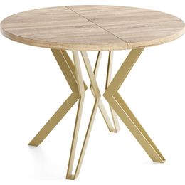 ESSTISCH Daisy runder ausziehbarer, Sonoma Eiche 100-180/100/76 cm