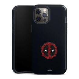 DeinDesign iPhone 12 Pro Max Handy Panzer Handyh&uuml;lle robuste Outdoor H&uuml;lle Schutzh&uuml;lle gl&auml;nzend Logo Marvel Deadpool Tough Case
