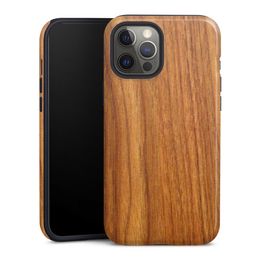 DeinDesign iPhone 12 Pro Max Handy Panzer Handyh&uuml;lle robuste Outdoor H&uuml;lle Schutzh&uuml;lle gl&auml;nzend Larch Wood Wooden Look Tough Case